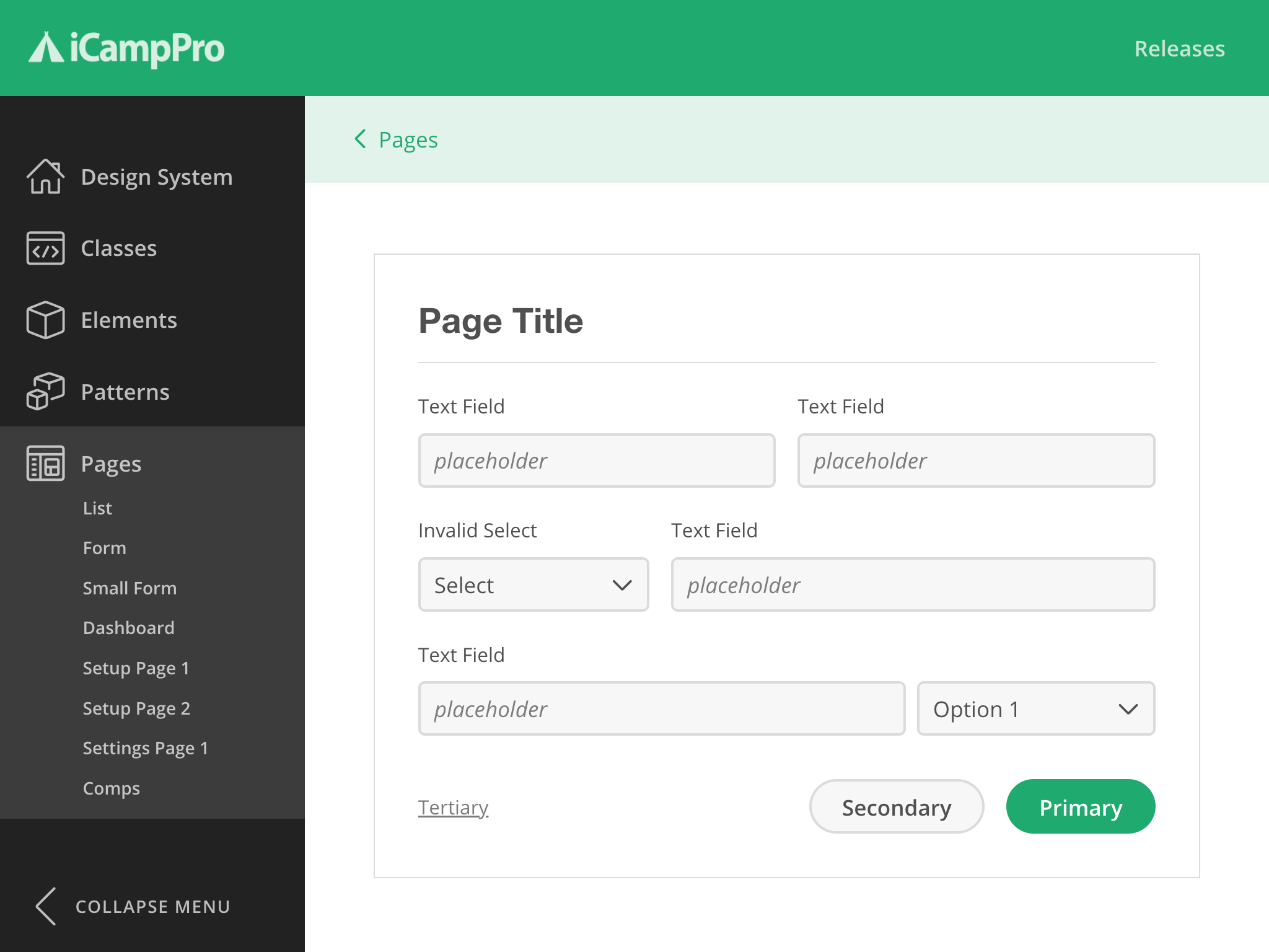 iCampPro Admin Portal Design System - Robbie Jones